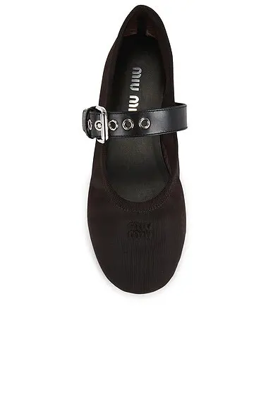 Miu Miu Ballerina Flats With Buckle Detail - Moro