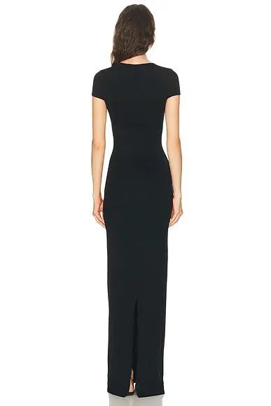 Eterne Cap Sleeve Maxi Dress - Black