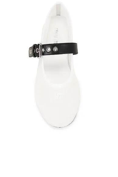 Miu Miu Ballerine Rete Flat - Bianco