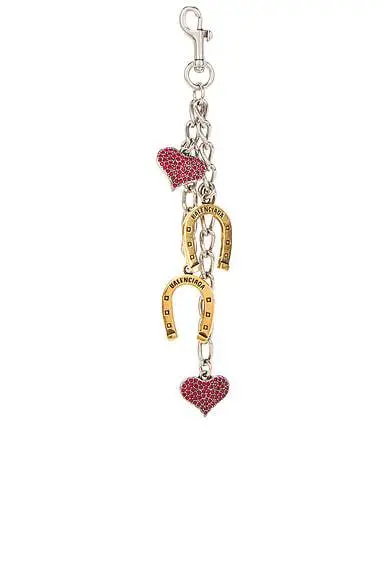 Balenciaga Keyring With Horseshoe And Heart Details - Multicolor