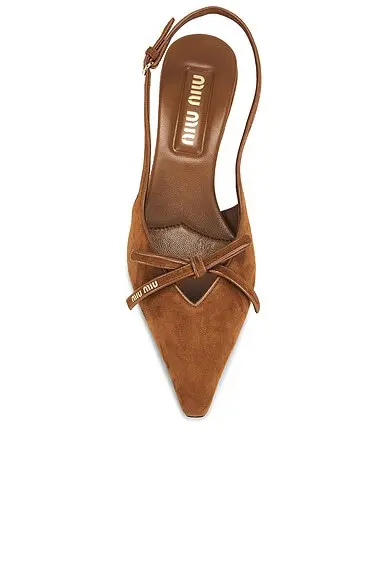 Miu Miu Modellerie 55 Slingback Pumps - Rovere