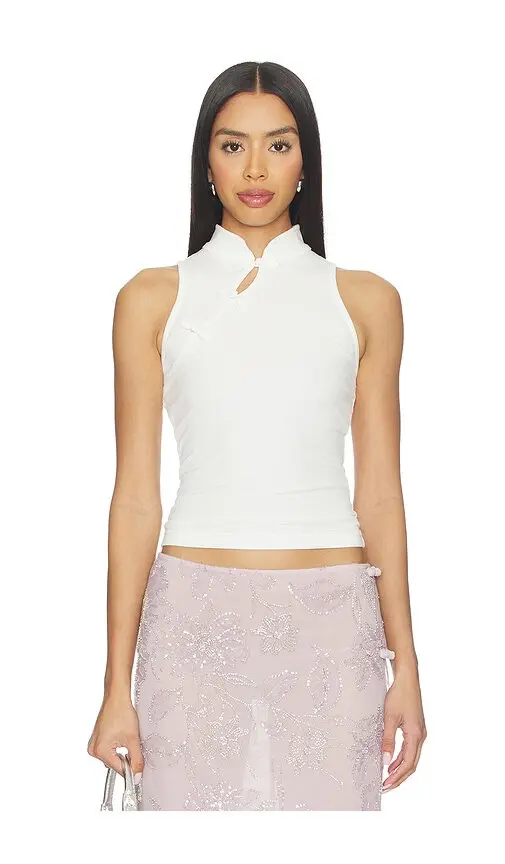 SAU LEE Tao Knit Top With Asymmetrical Closure