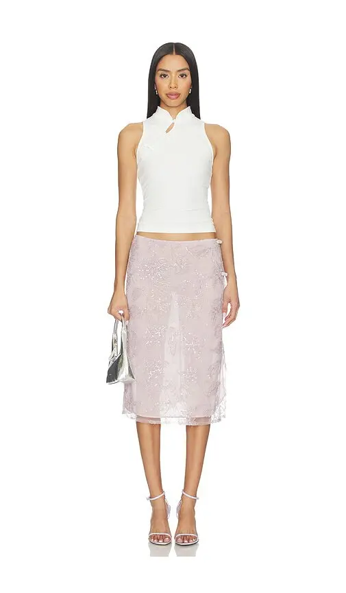 SAU LEE Tao Knit Top With Asymmetrical Closure