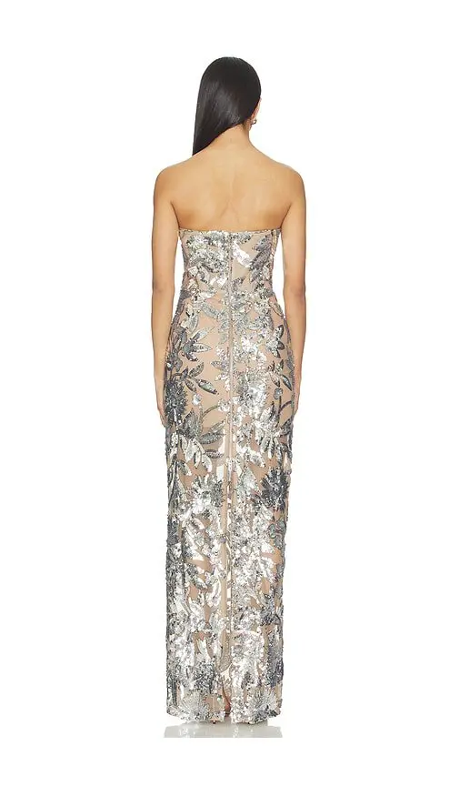 BRONX BANCO Dahlia Strapless Sequin Maxi Dress