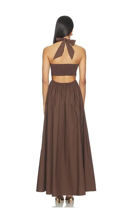 Susana Monaco Poplin Tie Halter Dress - Brown