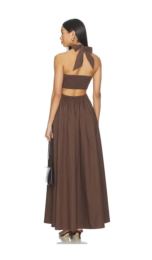 Susana Monaco Poplin Tie Halter Dress - Brown