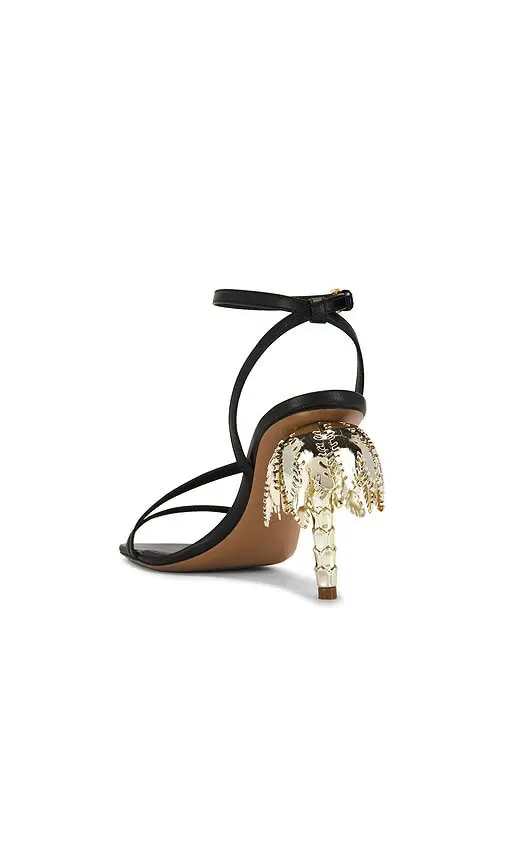 DUHA Palmira Stiletto Sandal With Gold Tone Palm Tree Heel