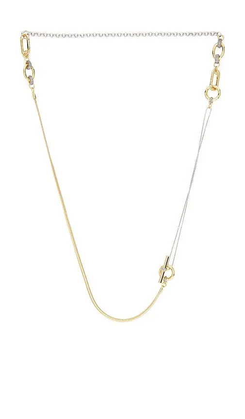 Demarson Benson Necklace - Gold  Gunmetal  & Crystal