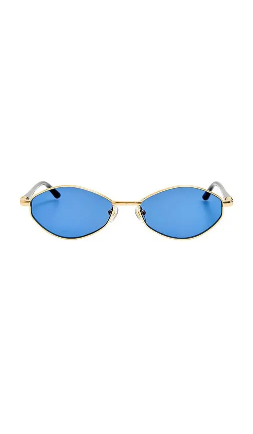 Jacquemus Oval Sunglasses - Light Gold  Black  & Navy