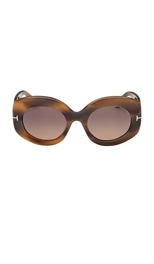 TOM FORD Claudette Sunglasses - Brown & Red