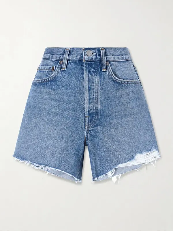 AGOLDE Parker Distressed Denim Shorts - Blue