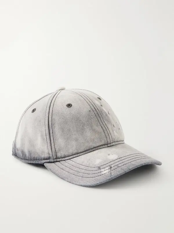 Our Legacy Distressed Denim Baseball Cap - Gray