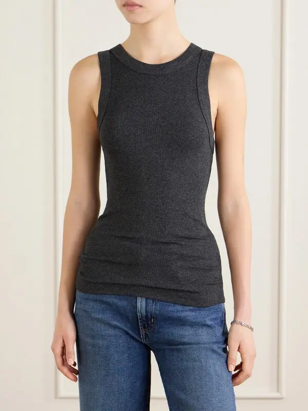 AGOLDE Leigh Ribbed Tank Top - Gray