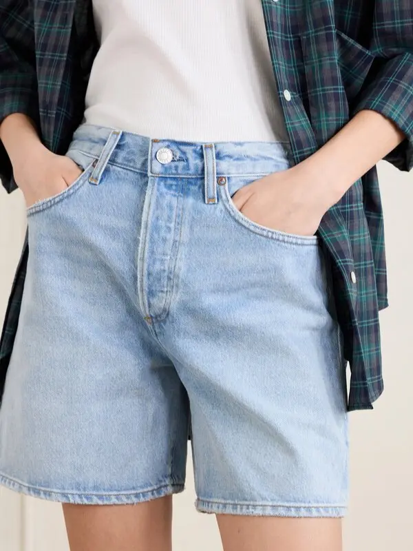 AGOLDE Dame Denim Shorts - Blue