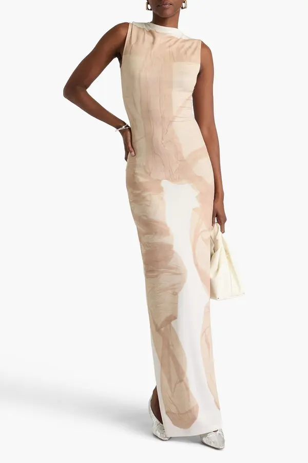 Acne Studios Draped Printed Maxi Dress