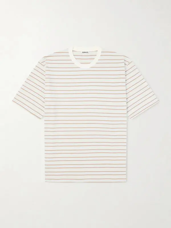 Auralee Striped Cotton-jersey T-shirt