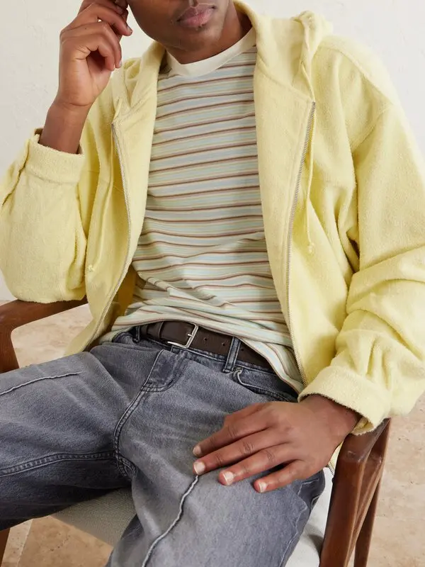 Auralee Striped Cotton-jersey T-shirt
