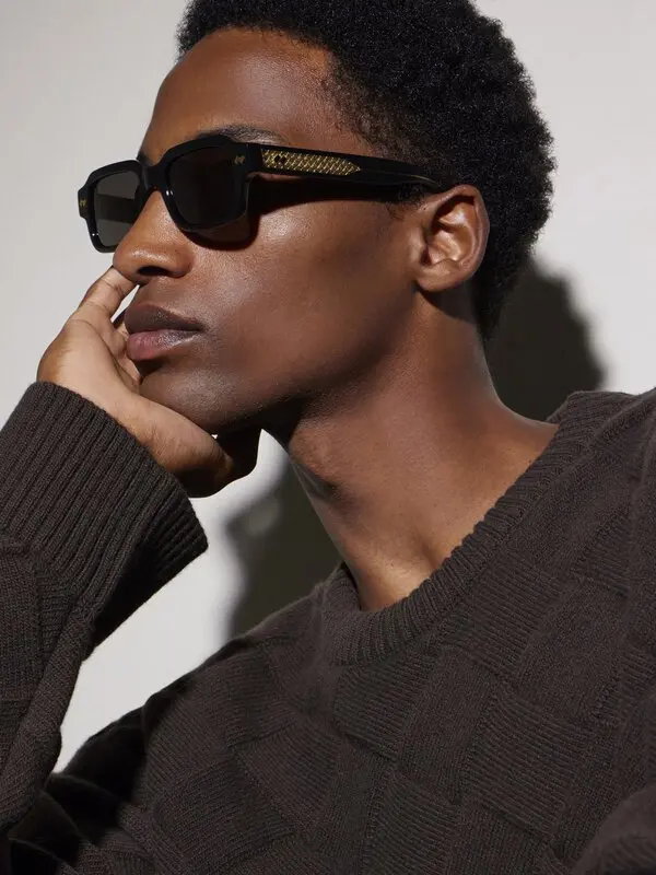 Bottega Veneta Intrecciato Square-frame Sunglasses