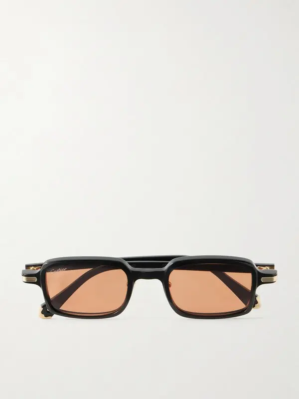 CARTIER Godron De Square-frame Sunglasses - Black