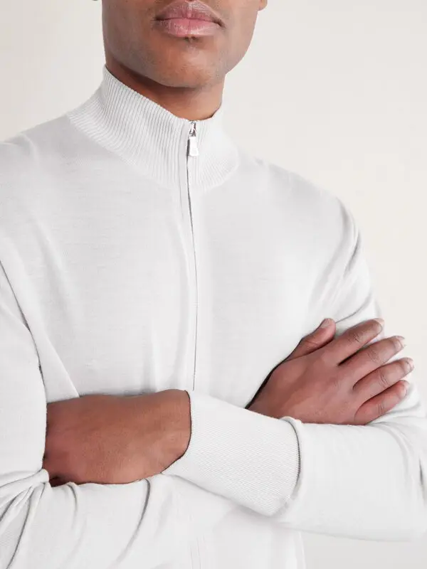 Eleventy Wool Zip-up Cardigan - Neutrals