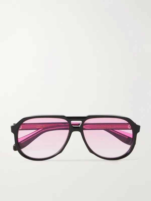 CUTLER AND GROSS Aviator-style Acetate Sunglasses - Black