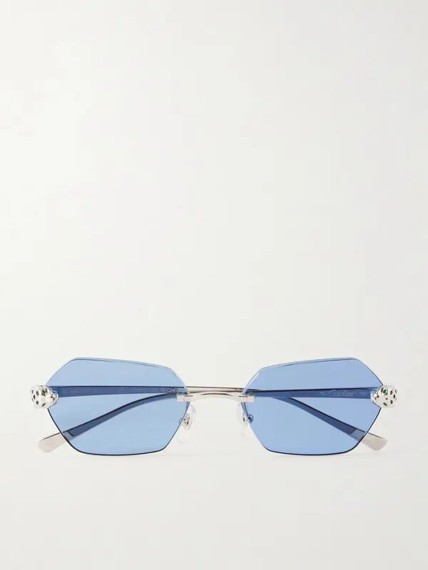 CARTIER Panthère De Rimless Sunglasses - Silver