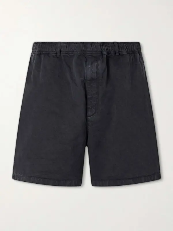 Auralee Straight-leg Garment-dyed Cotton Chino Shorts