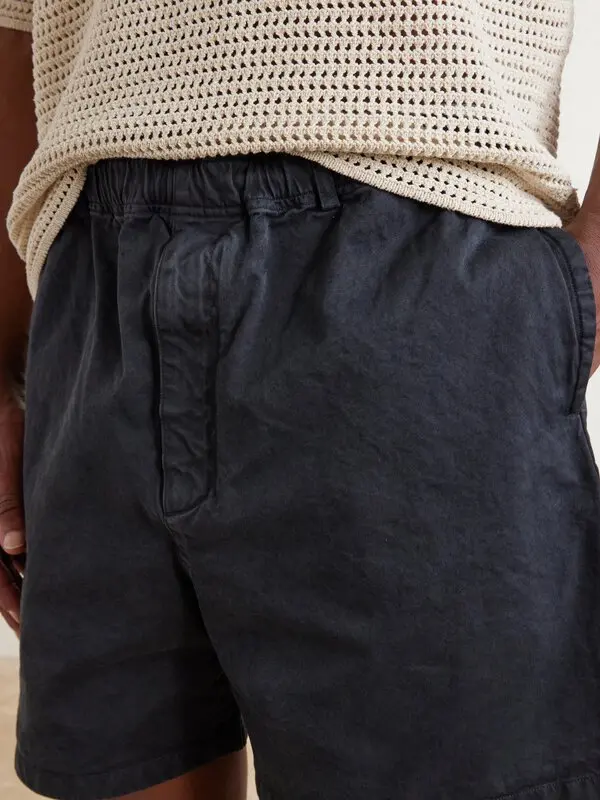 Auralee Straight-leg Garment-dyed Cotton Chino Shorts