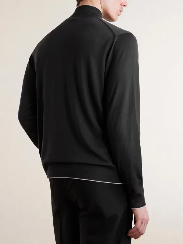 Eleventy Wool Zip-up Cardigan - Black