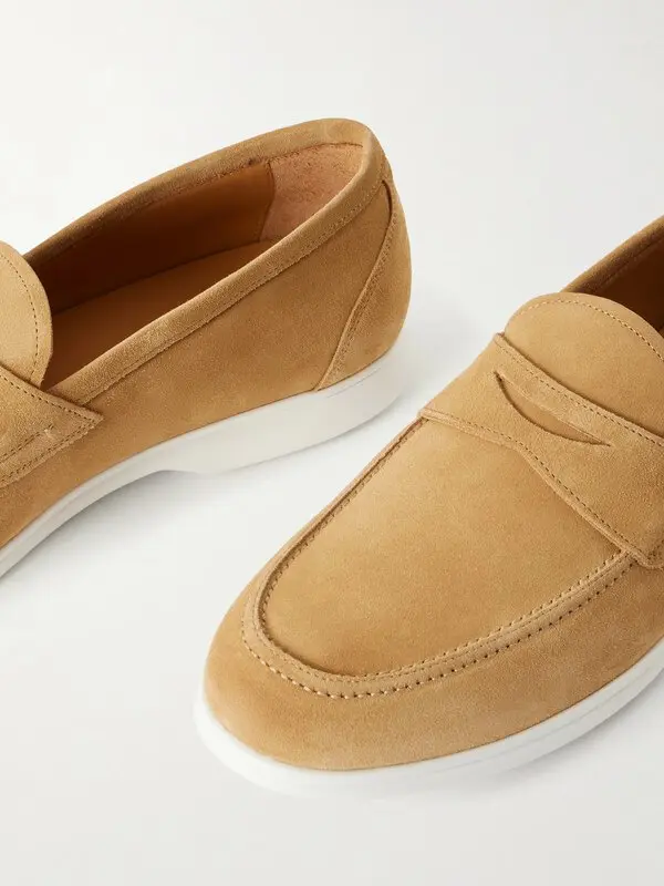 Kiton Suede Penny Loafers