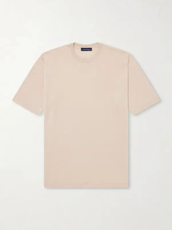 Thom Sweeney Cashmere And Silk-blend Knitted T-shirt - Neutrals
