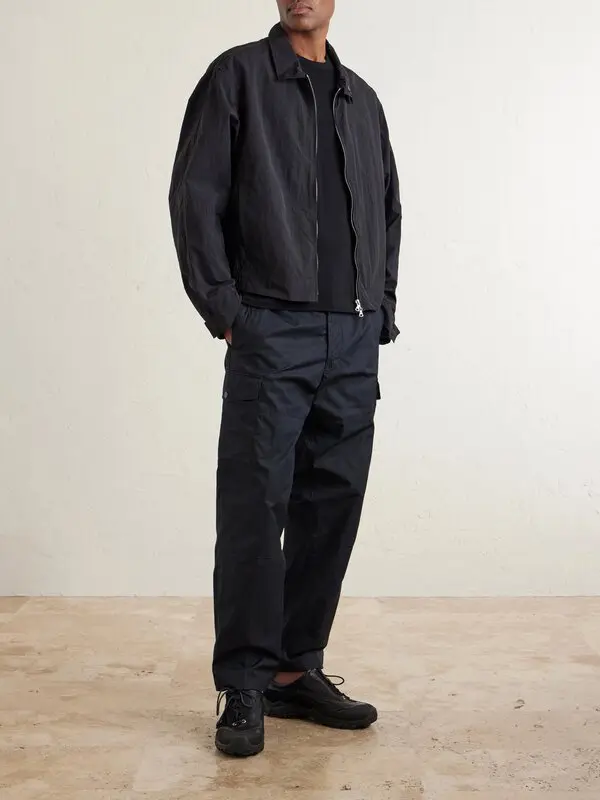 Stone Island Straight-leg Cotton Cargo Trousers With Logo Appliqu