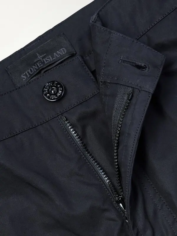 Stone Island Straight-leg Cotton Cargo Trousers With Logo Appliqu