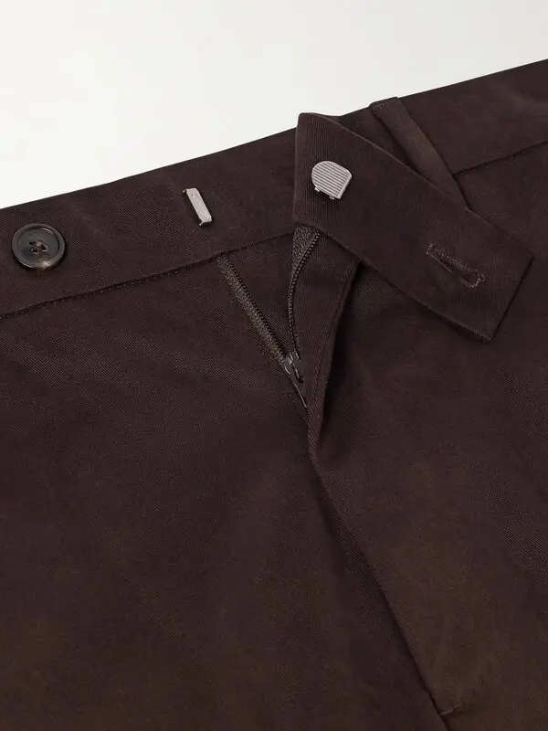 Purdey Straight-leg Stretch Cotton-twill Trousers