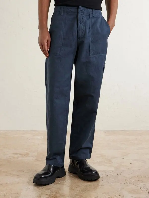 Stone Island Ghost Straight-leg Linen Trousers