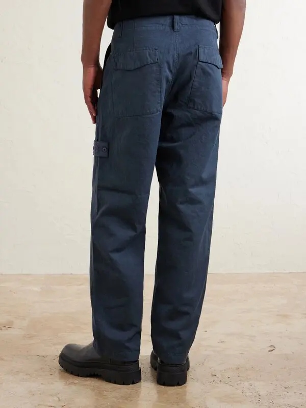 Stone Island Ghost Straight-leg Linen Trousers