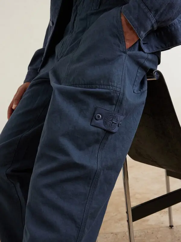 Stone Island Ghost Straight-leg Linen Trousers