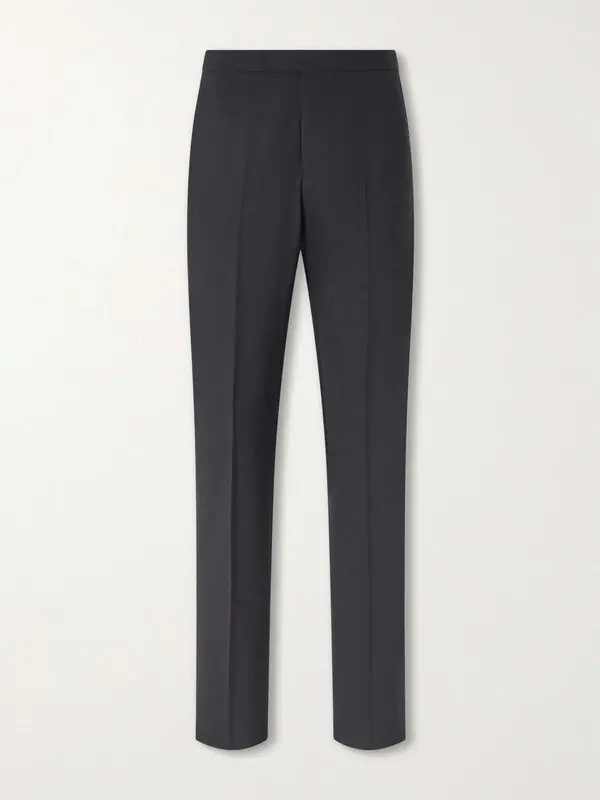 FAVOURBROOK Dalton Slim-fit Straight-leg Stretch-wool Tuxedo Trousers - Black