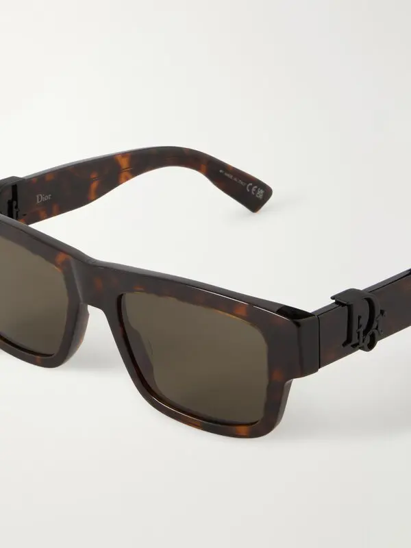 Dior Oblique S3i Rectangular-frame Acetate Sunglasses - Tortoiseshell