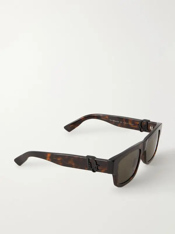 Dior Oblique S3i Rectangular-frame Acetate Sunglasses - Tortoiseshell