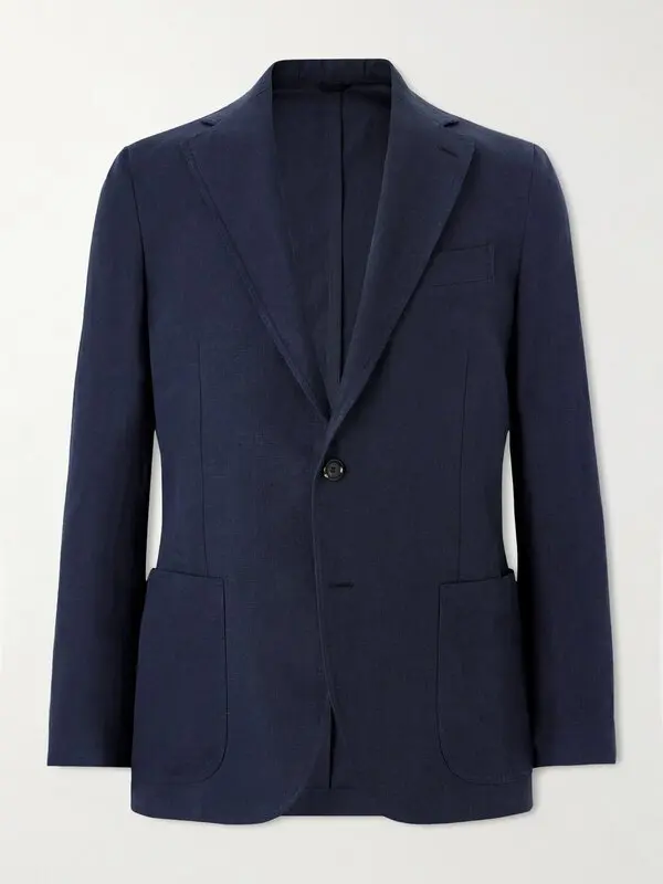 DE PETRILLO Linen Single-breasted Blazer