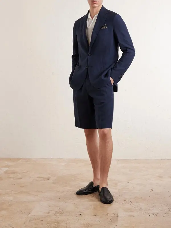 DE PETRILLO Linen Single-breasted Blazer
