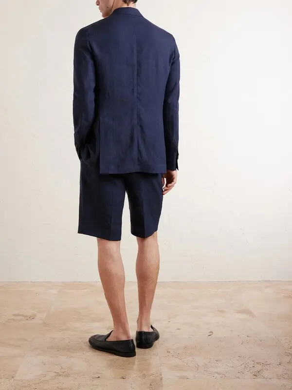 DE PETRILLO Linen Single-breasted Blazer