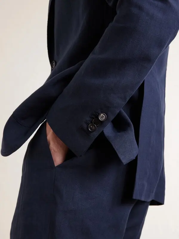DE PETRILLO Linen Single-breasted Blazer