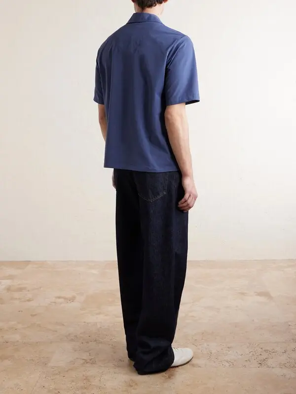 Herno Seercrease Jersey Bowling Shirt - Blue