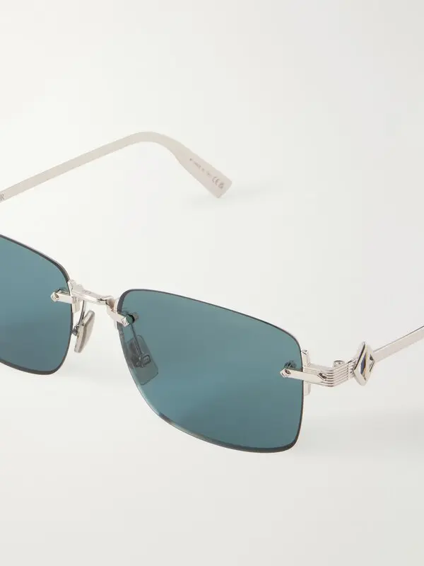 Dior Cd Diamond S11u Rimless Rectangular Sunglasses - Silver