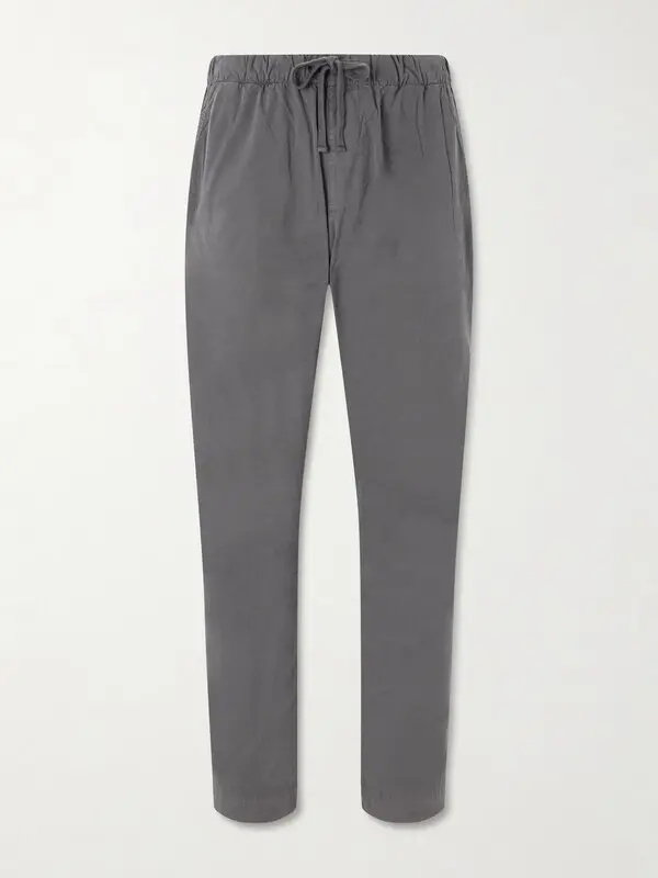 Hartford Joggy Straight-leg Cotton Trousers - Gray