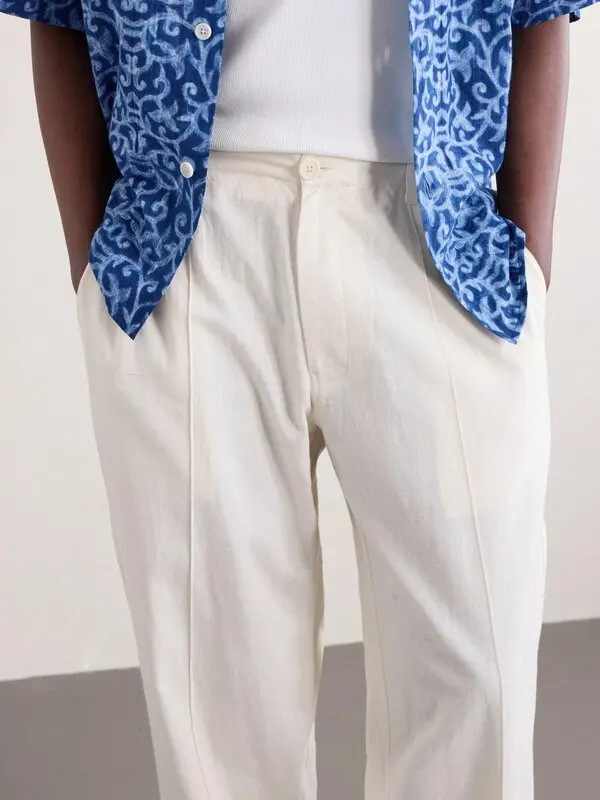 KARDO Kedar Straight-leg Cotton Trousers - Neutrals