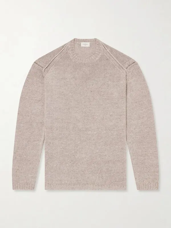 PIACENZA CASHMERE 1733 Cotton And Linen-blend Sweater - Neutrals