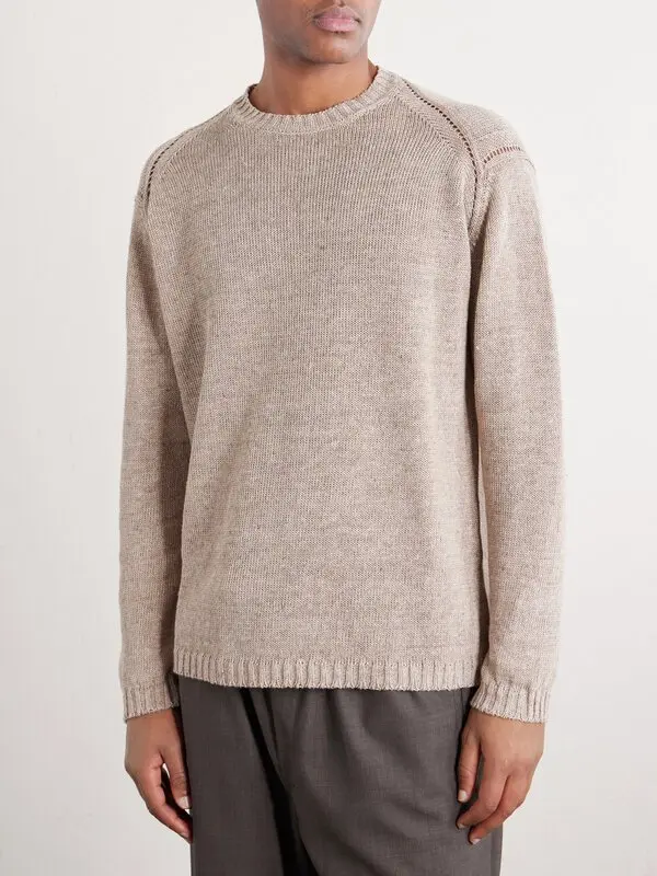 PIACENZA CASHMERE 1733 Cotton And Linen-blend Sweater